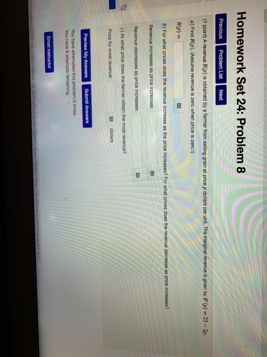 Solved Homework Set 24: Problem 8 Previous Probler List Next | Chegg.com