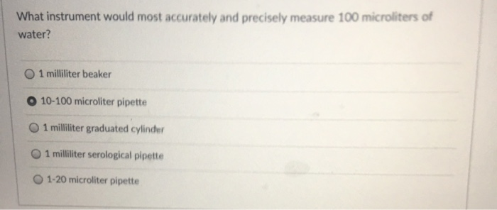 Solved What instrument would most accurately and precisely | Chegg.com