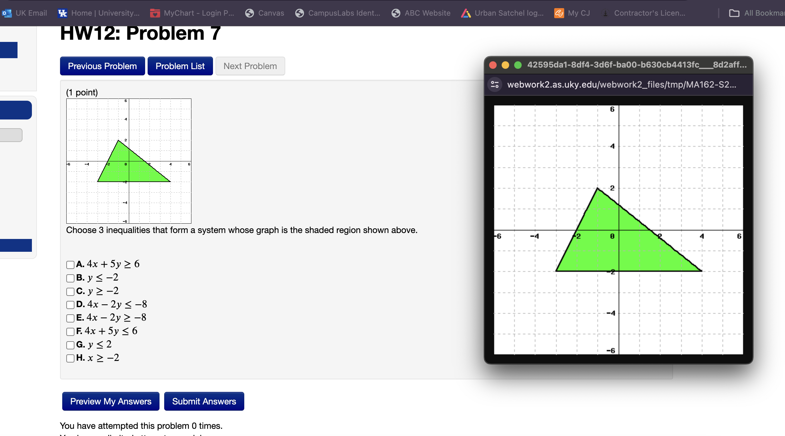 Solved Choose 3 ﻿inequalities that form a system whose graph | Chegg.com
