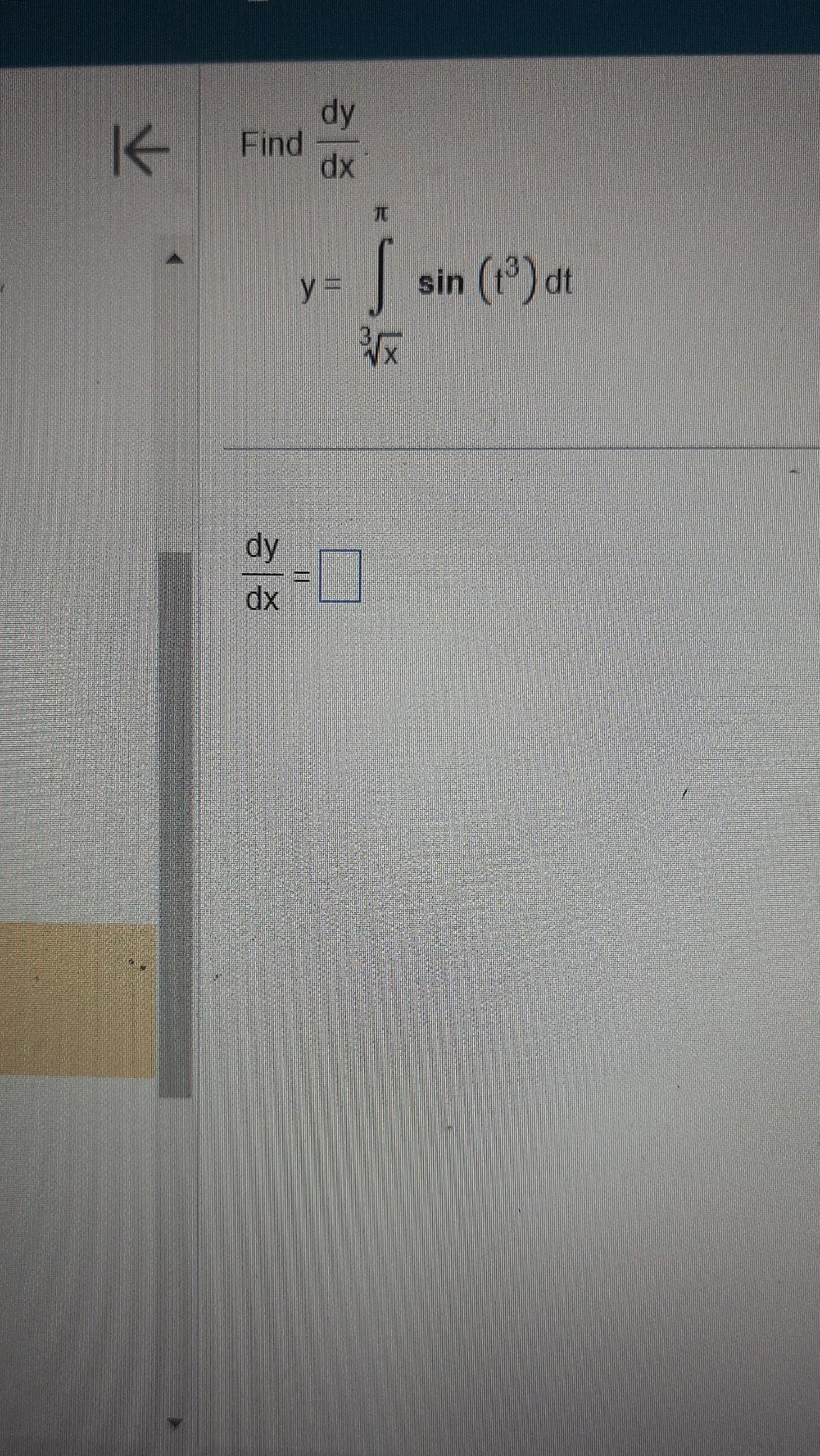 Solved y=∫3xπsin(t3)dt | Chegg.com