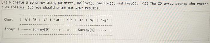 Solved (1)To create a 2D array using pointers, malloco, | Chegg.com