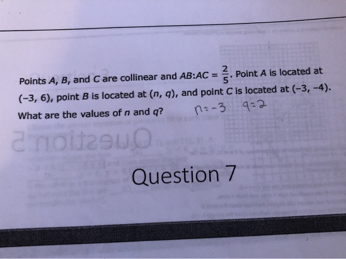 Solved Points A, B, and C are collinear and AB:AC = Point A | Chegg.com