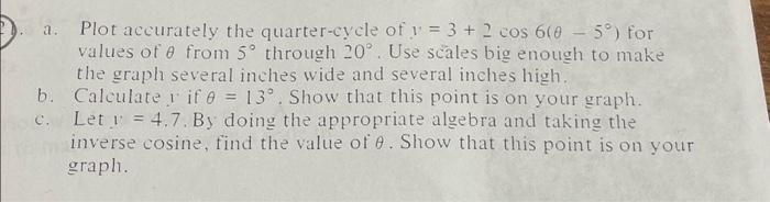 Solved Plot accurately the quarter-cycle of y = 3 + 2 cos | Chegg.com