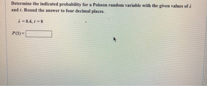 Solved Determine the indicated probability for a Poisson | Chegg.com