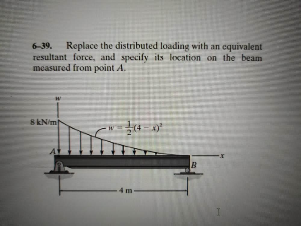 Solved 6-39. Replace the distributed loading with an | Chegg.com