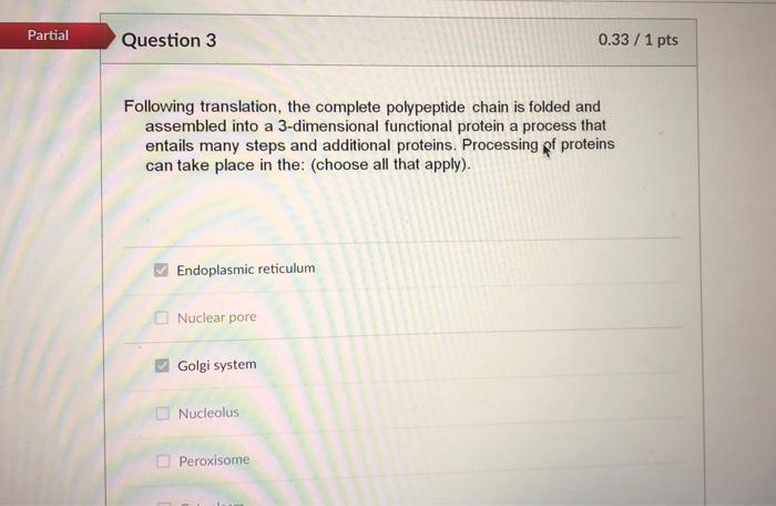 Solved Following translation, the complete polypeptide chain | Chegg.com