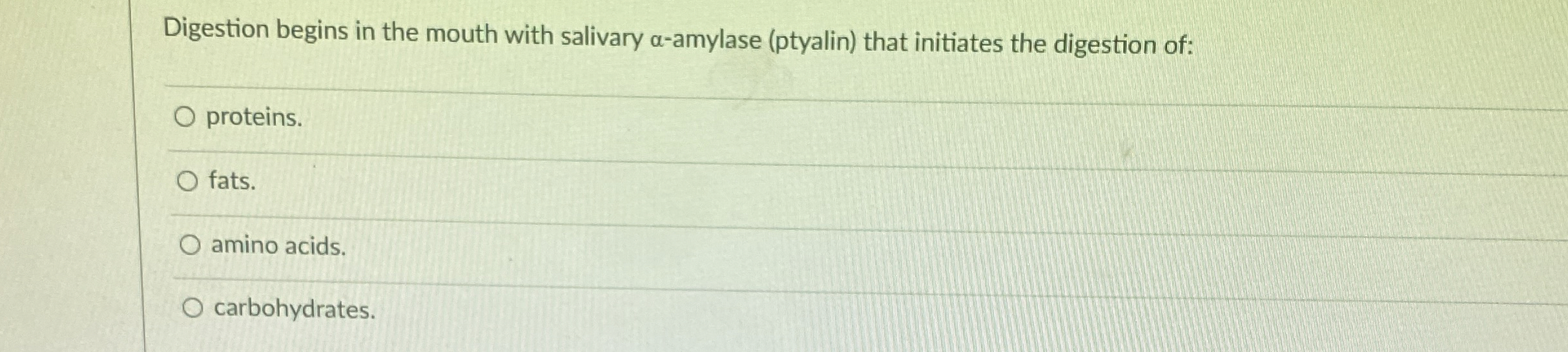 Solved Digestion begins in the mouth with salivary α-amylase | Chegg.com