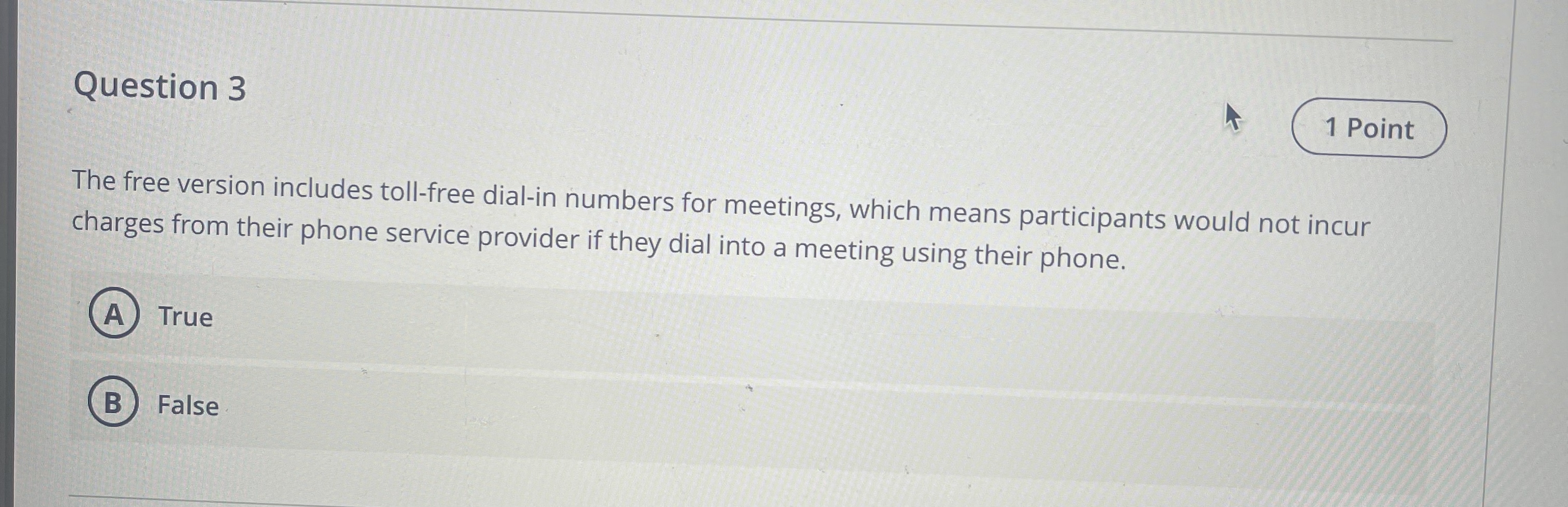Solved Question 3The free version includes toll-free dial-in | Chegg.com