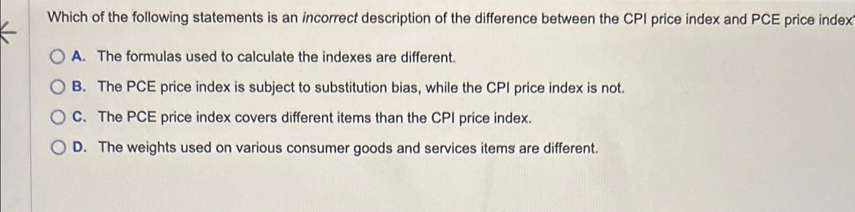 Solved Which of the following statements is an incorrect | Chegg.com
