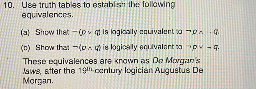 Solved Use truth tables to establish the following | Chegg.com