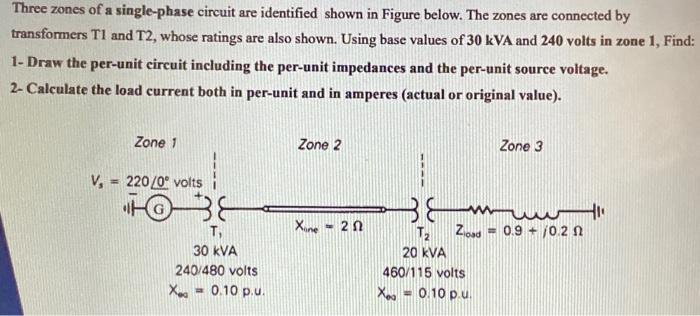 Solved Three zones of a single-phase circuit are identified | Chegg.com