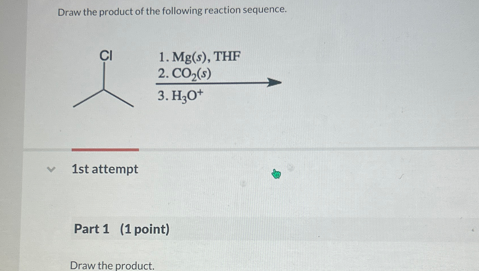 Solved Draw the product of the following reaction | Chegg.com