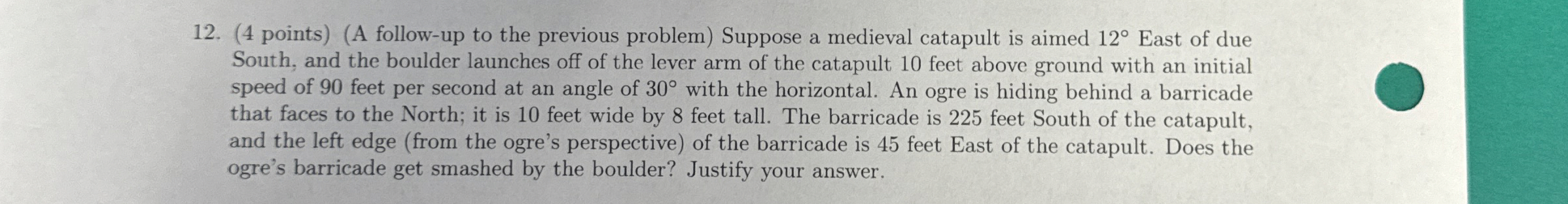 Solved (4 ﻿points) (A follow-up to the previous problem) | Chegg.com