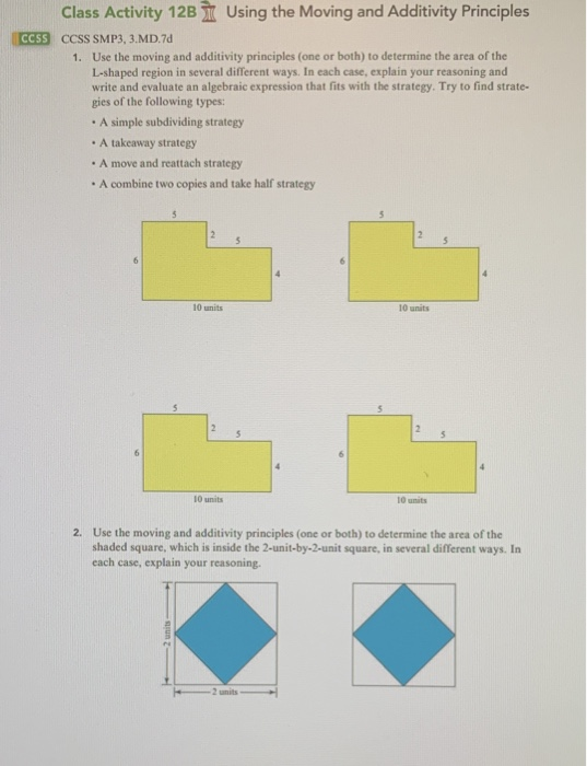 Solved Class Activity 12B Using the Moving and Additivity | Chegg.com