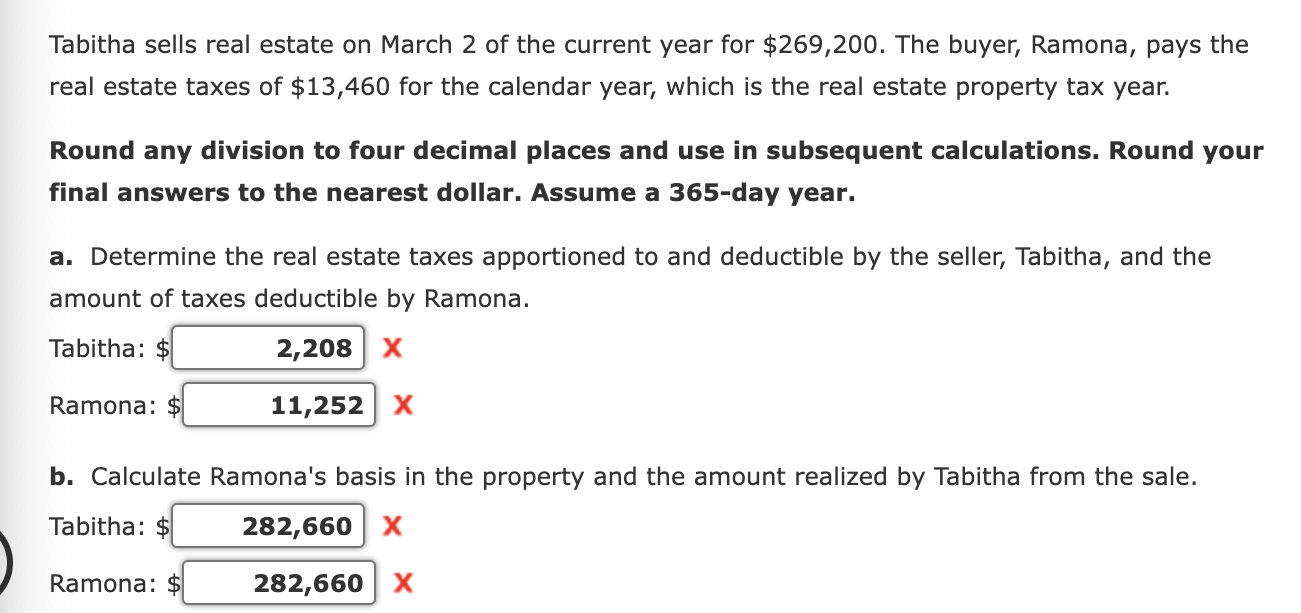 Solved Tabitha sells real estate on March 2 ﻿of the current | Chegg.com