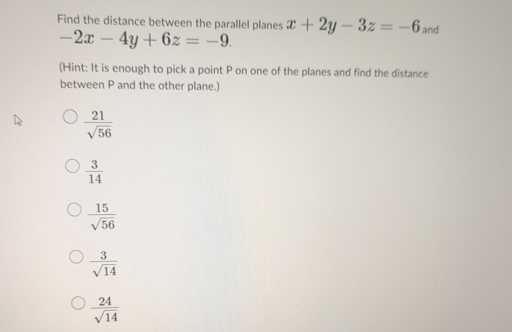 Solved Find the distance between the parallel planes | Chegg.com