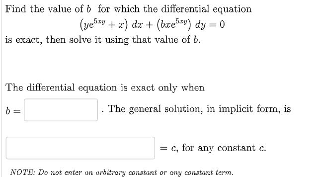 Solved Determine whether the differential | Chegg.com