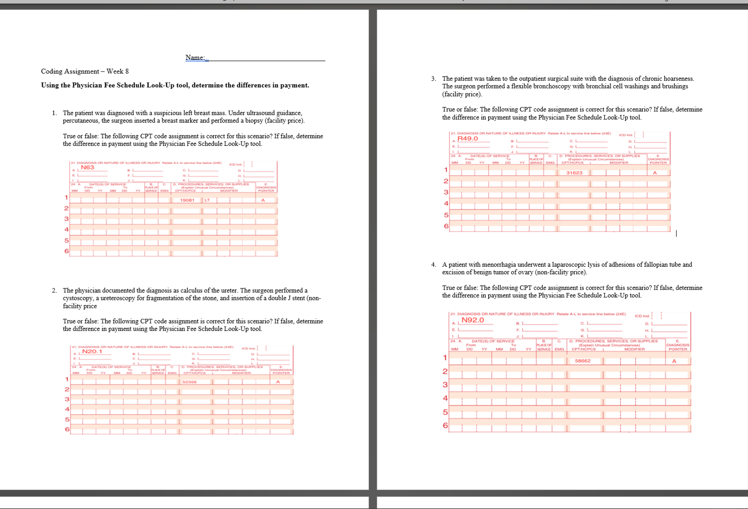 Solved Coding Assignment - ﻿Week 8Using the Physician Fee | Chegg.com