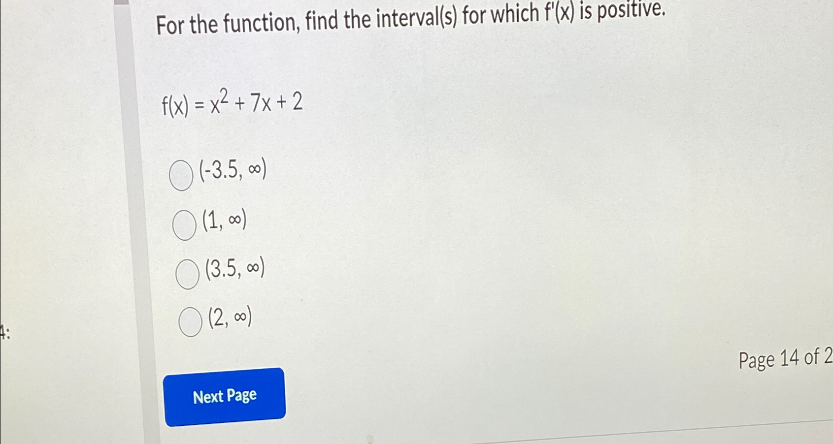 Solved For the function, find the interval(s) ﻿for which | Chegg.com