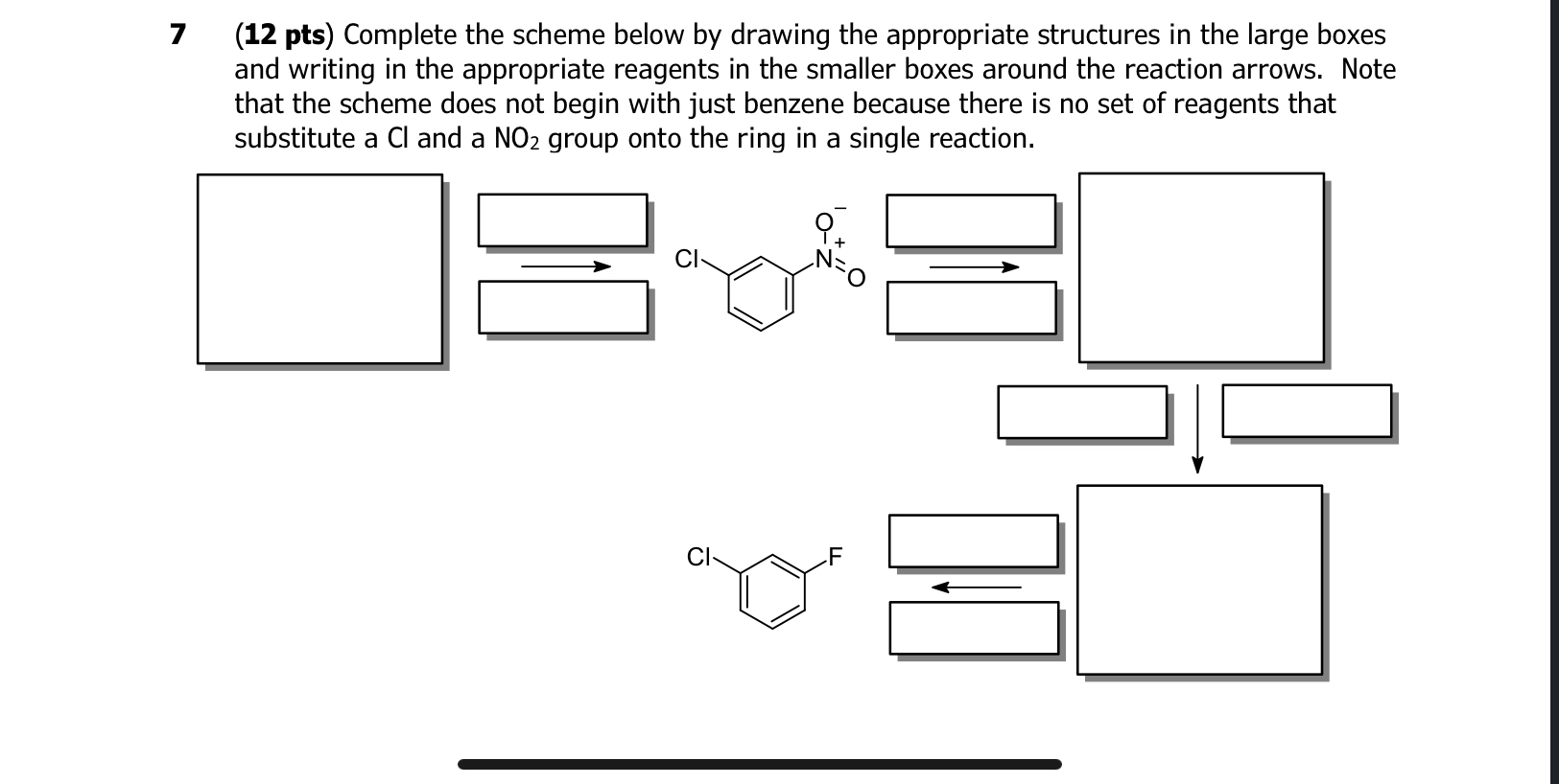 Solved 7 ( 12 ﻿pts) ﻿Complete the scheme below by drawing | Chegg.com