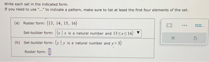 Solved Write each set in the indicated form. If you need to | Chegg.com