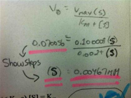 Solved v0 = Vmax(s)/km + (s) | Chegg.com