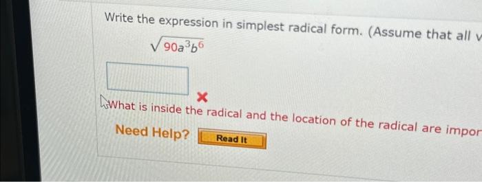 Solved Write the expression in simplest radical form. | Chegg.com