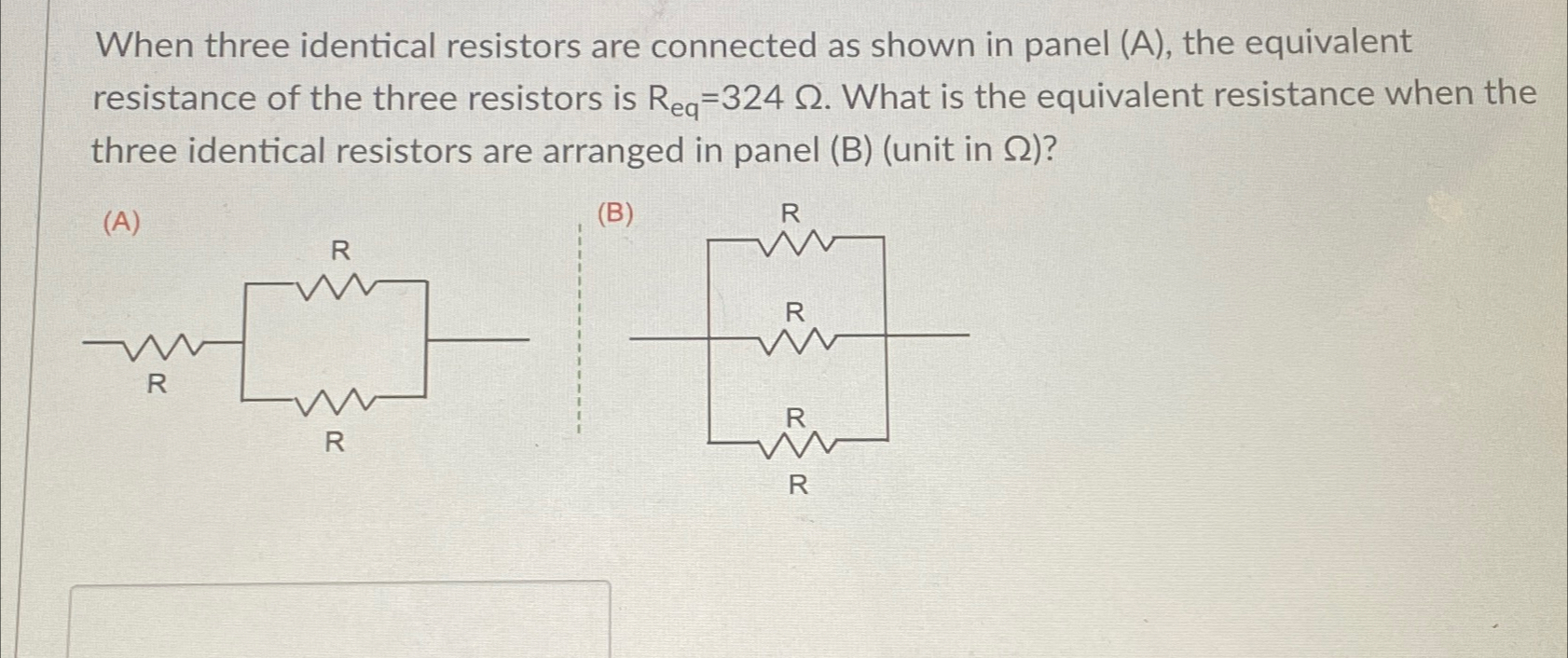 Solved When three identical resistors are connected as shown | Chegg.com