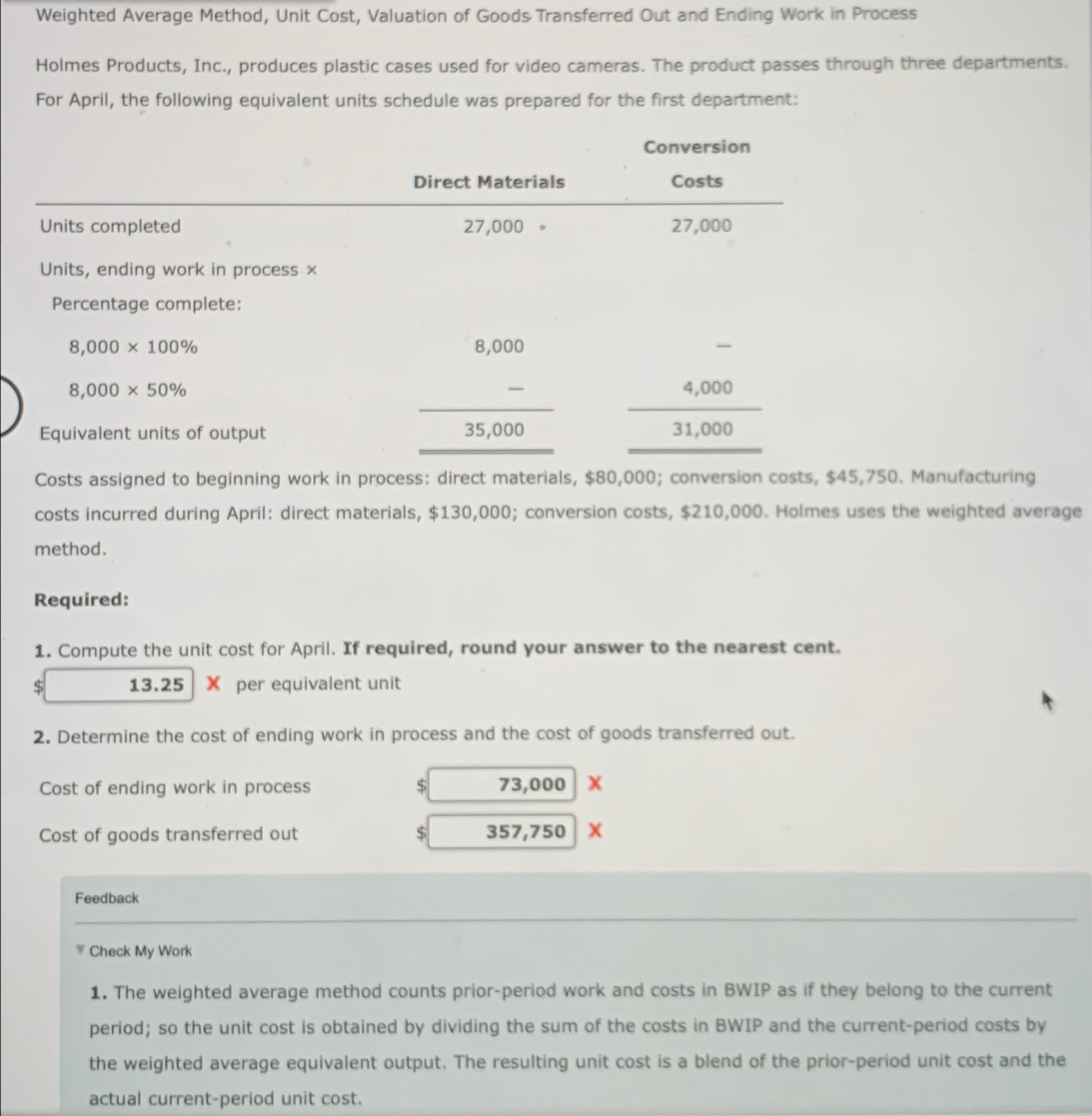 Solved Weighted Average Method, Unit Cost, Valuation of | Chegg.com