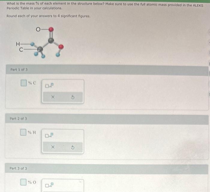 Solved What is the mass % of each element in the structure | Chegg.com