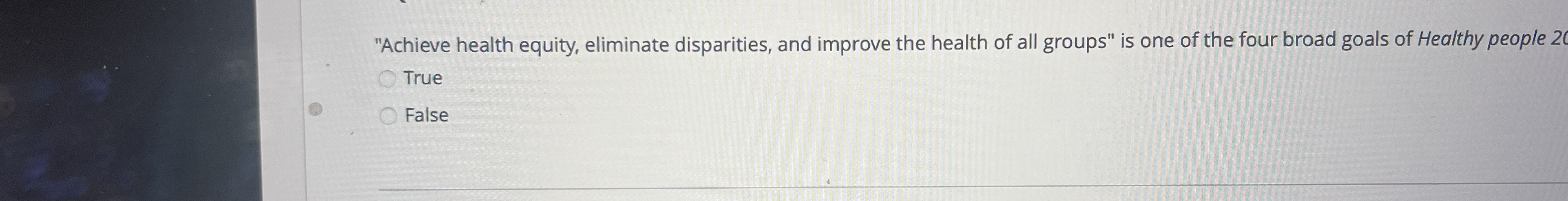Solved "Achieve health equity, eliminate disparities, and | Chegg.com