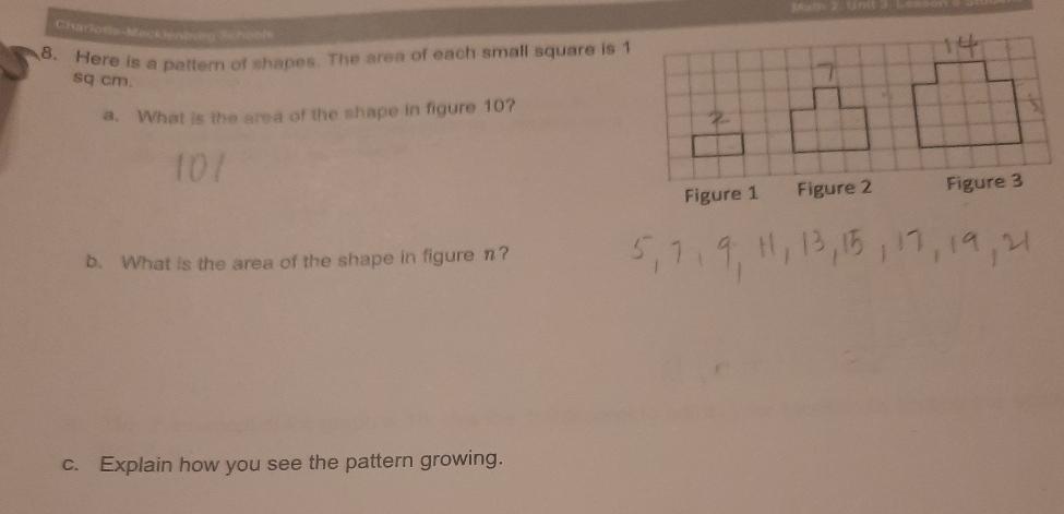 Solved Here is a pettem of Shapes. The area of each small | Chegg.com
