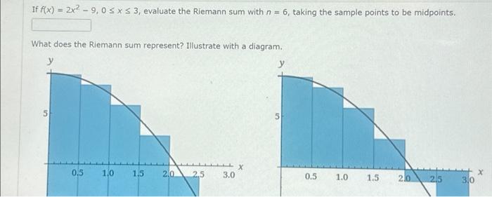 Solved If f(x) = 2x² - 9,0 ≤ x ≤ 3, evaluate the Riemann sum | Chegg.com