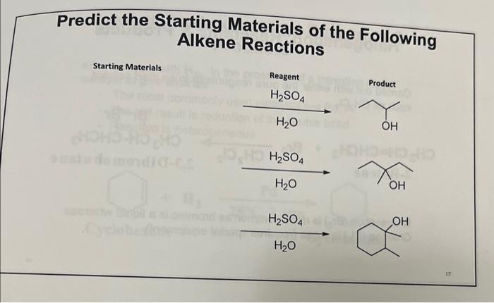 Solved Predict the Products of the Following Alkene | Chegg.com