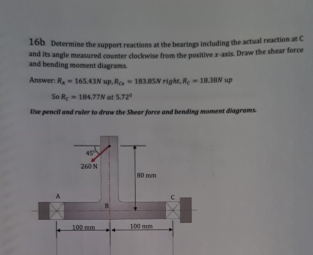 Solved 16 b. Determine the support reactions at the bearings | Chegg.com
