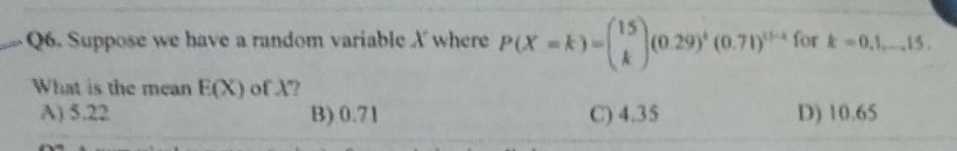 Solved Q6. Suppose we have a random variable X where | Chegg.com