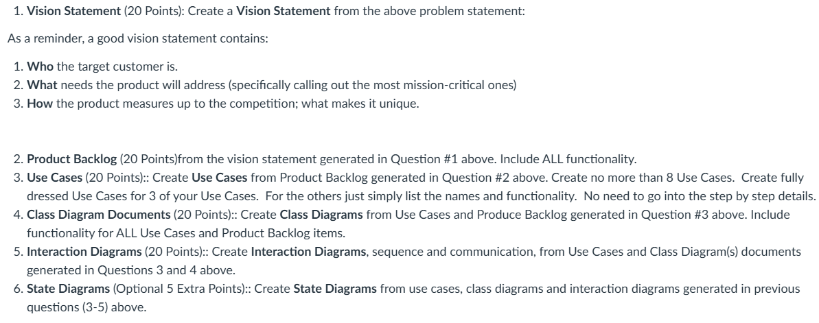 Solved 6. ﻿Problem Statement Create the Class Diagrams and | Chegg.com