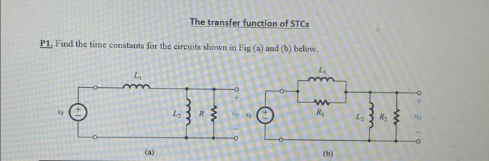 Solved P1. Find the time constants for the circuits shown in | Chegg.com
