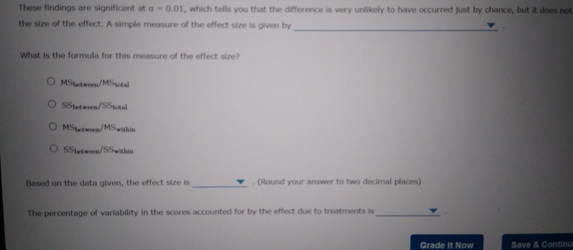 Solved 9. Effect size and ANOVA Amit Almor, a psychology | Chegg.com