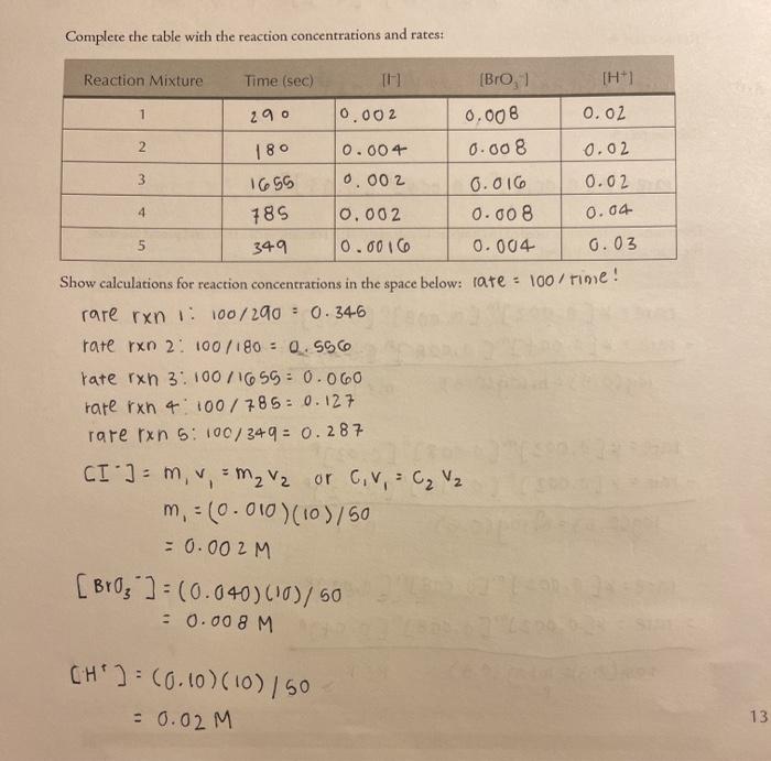 Solved Solve for the relative rate constant and average: | Chegg.com
