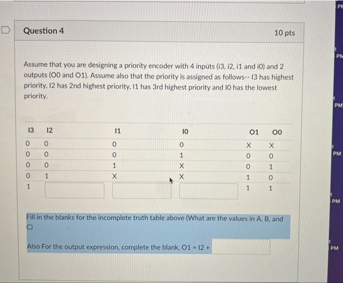 Solved Assume That You Are Designing A Priority Encoder With