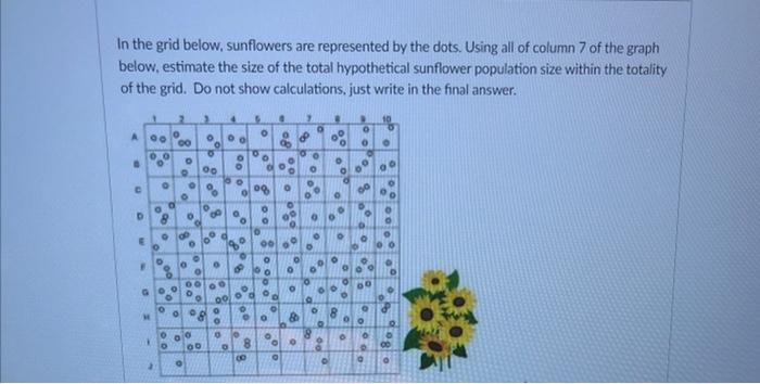 Solved In the grid below, sunflowers are represented by the | Chegg.com