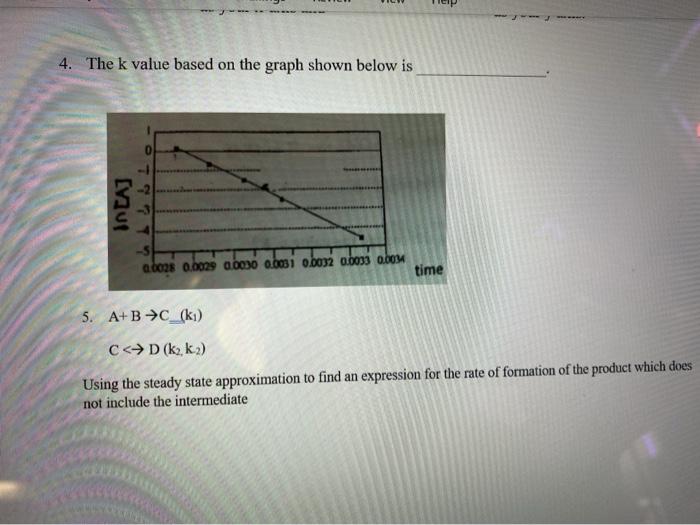 Solved 4. The k value based on the graph shown below is [vut | Chegg.com