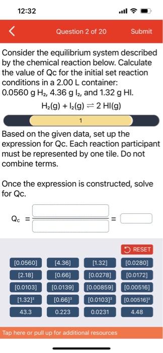 Solved Consider the equilibrium system described by the | Chegg.com