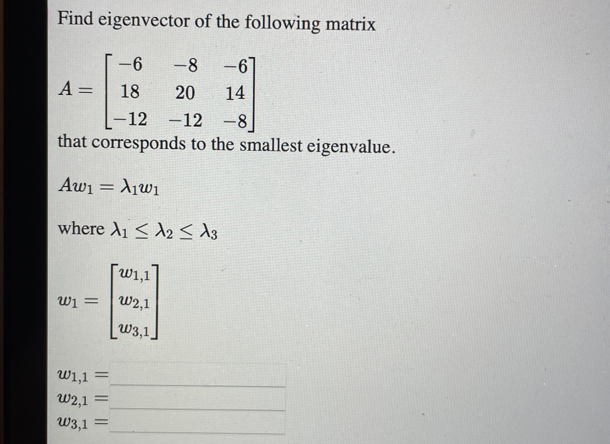 Solved Find eigenvector of the following | Chegg.com