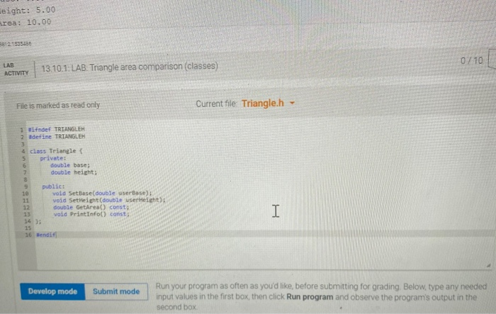 Solved 10 LAB: Triangle area companx G 13.11 LAB: Artwork | Chegg.com Solved 10 LAB: Triangle area companx G 13.11 LAB: Artwork | Chegg.com