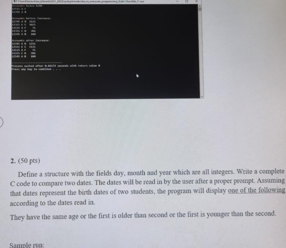 Solved 1 n Clworks 2021 2022spring introduction to computer | Chegg.com