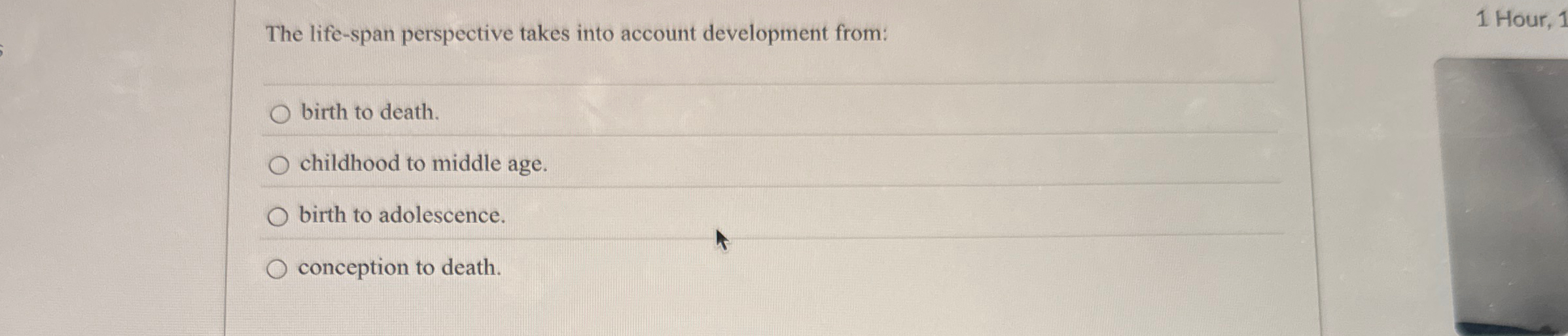 Solved The life-span perspective takes into account | Chegg.com