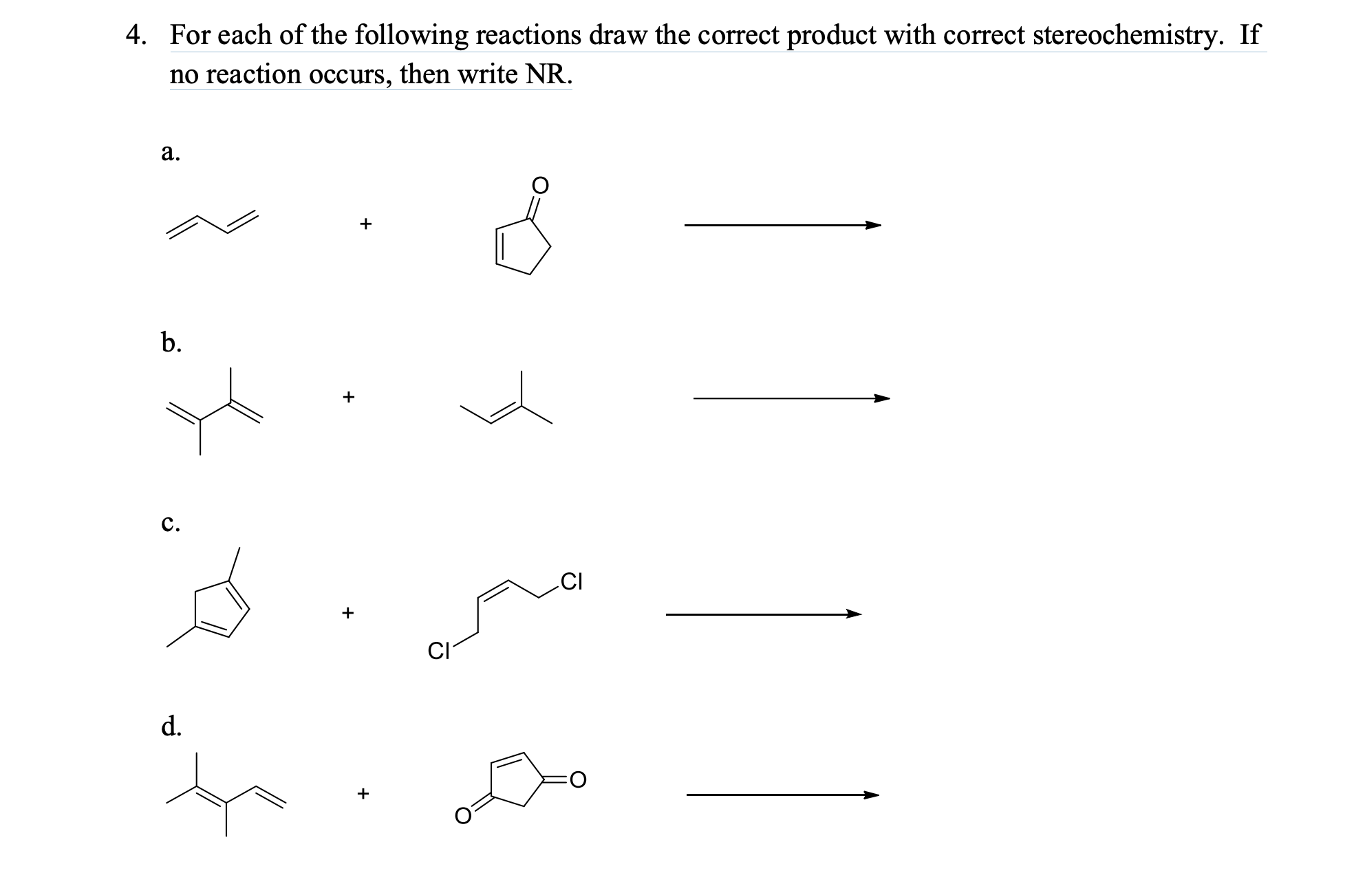 Solved For each of ﻿the following reactions draw the correct | Chegg.com