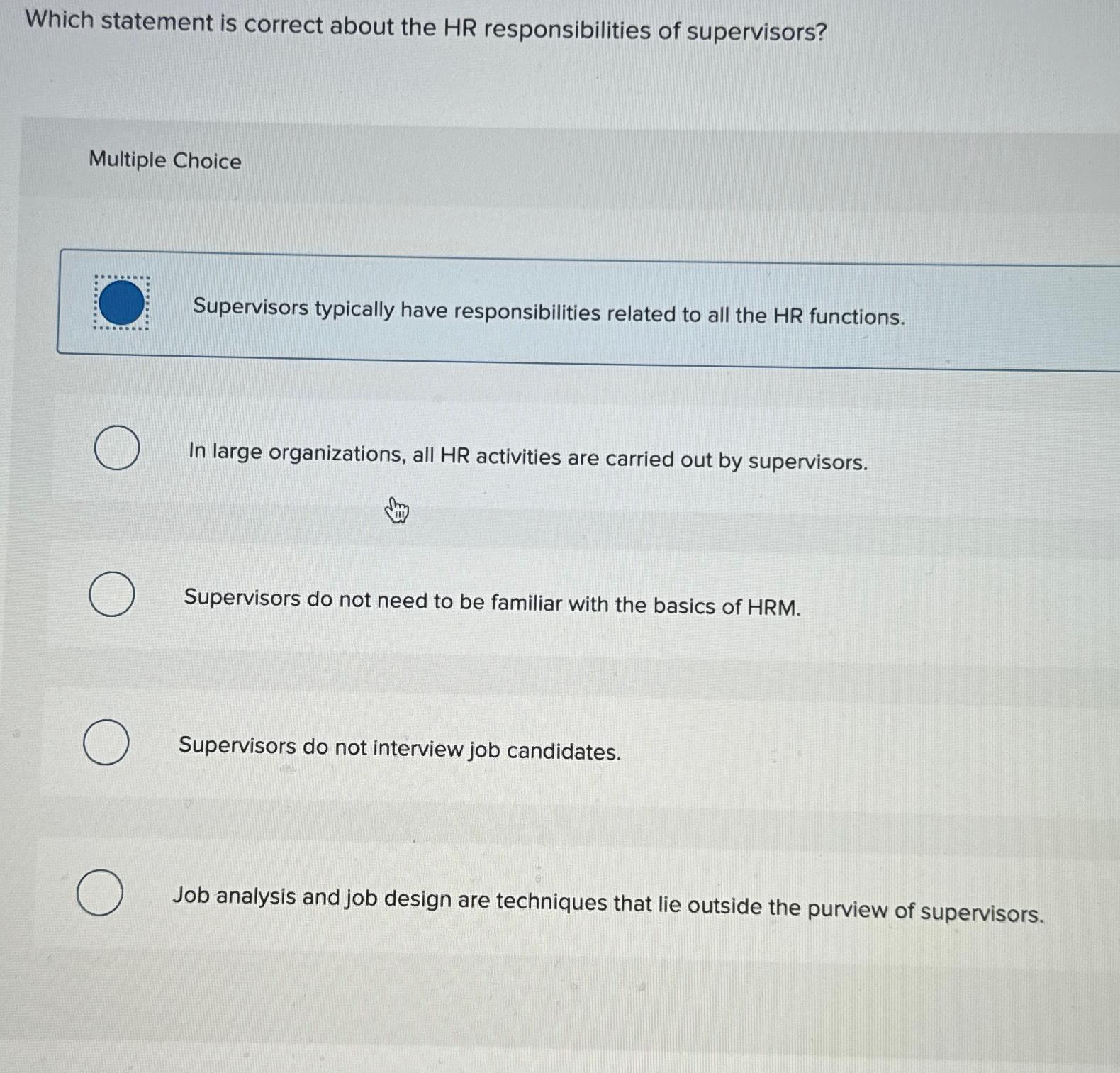 Solved Which statement is correct about the HR | Chegg.com